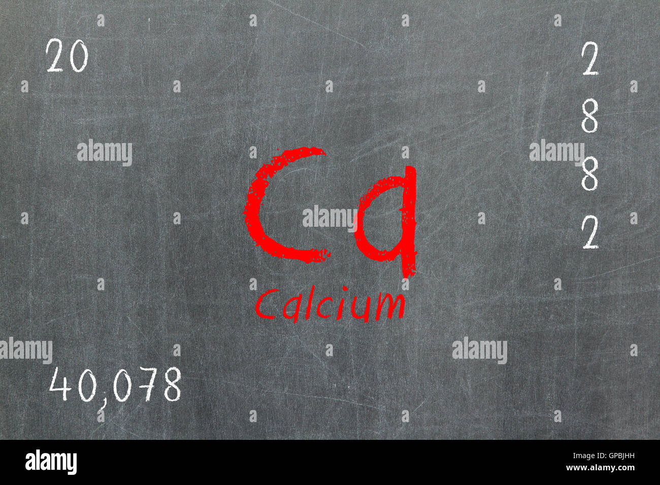 Isolated blackboard with periodic table, Calcium Stock Photo - Alamy