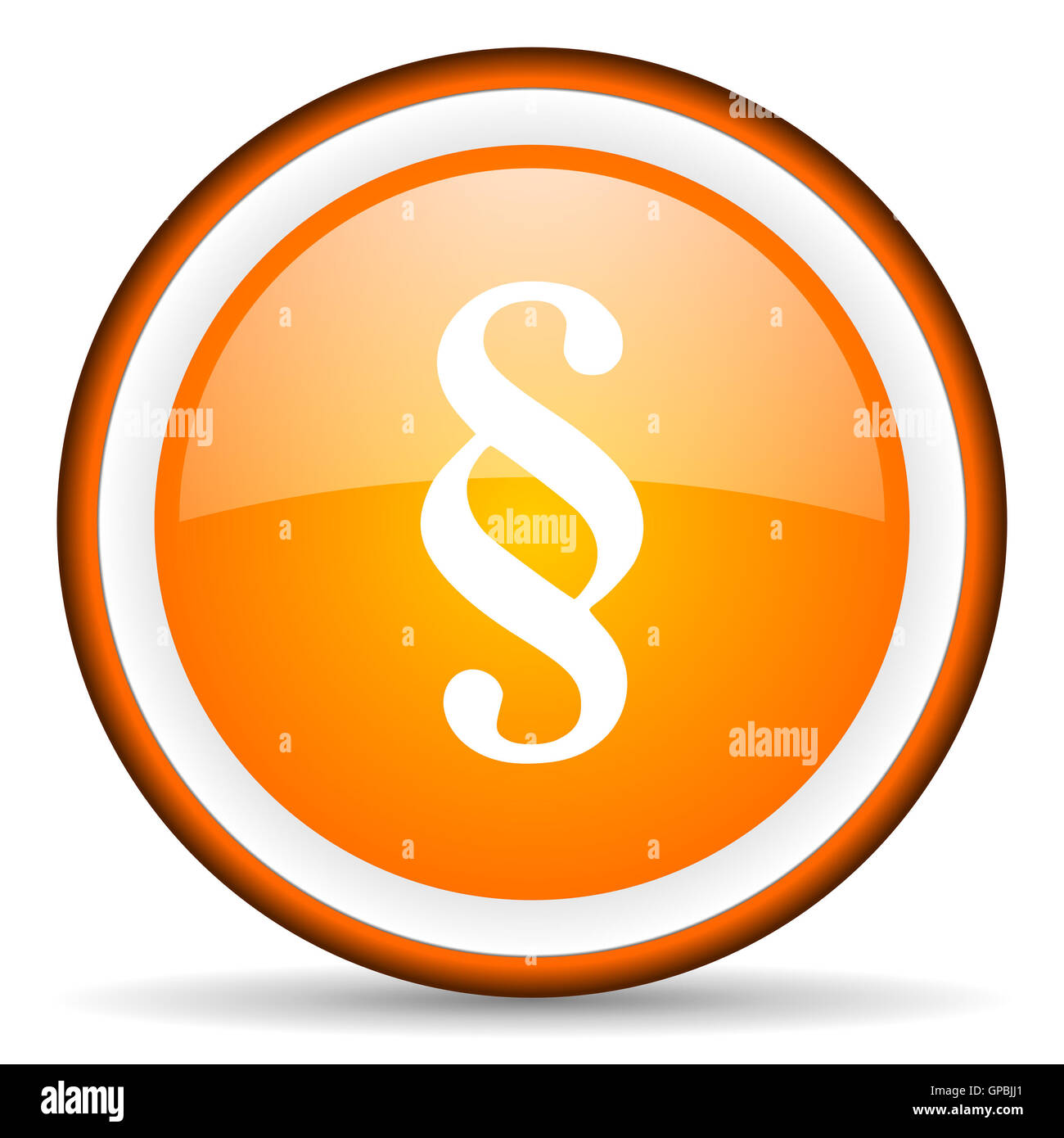 paragraph orange glossy circle icon on white background Stock Photo - Alamy