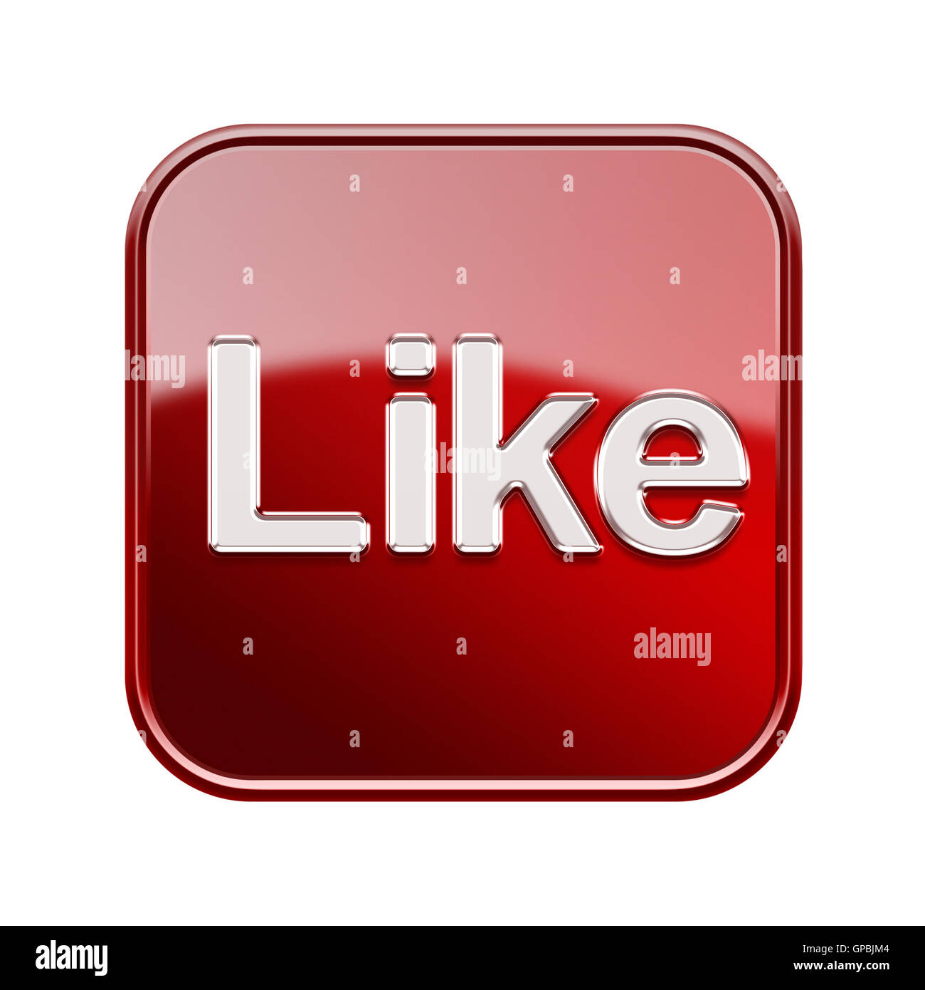 Like icon glossy red, isolated on white background Stock Photo - Alamy