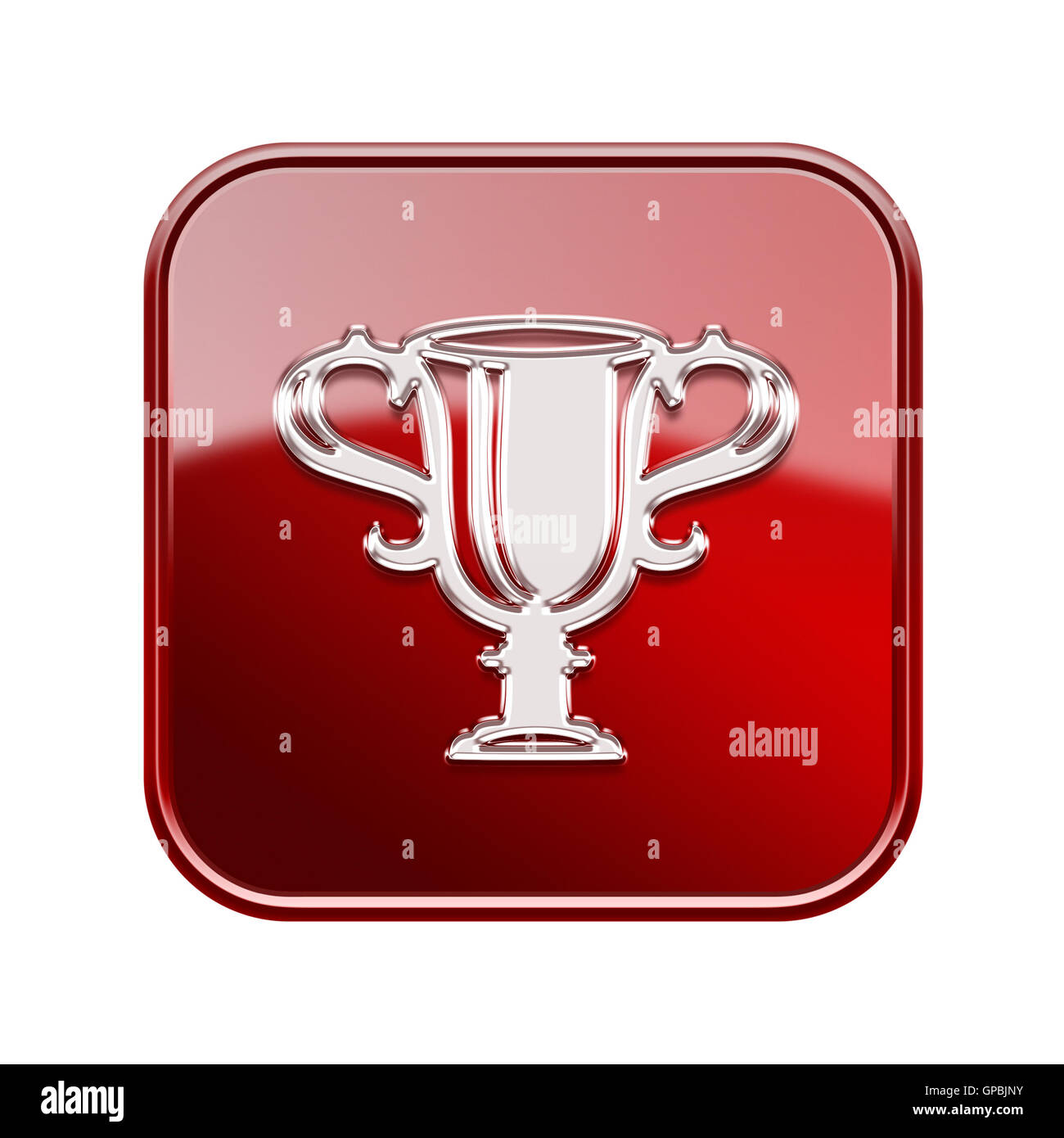 Cup icon glossy red, isolated on white background Stock Photo - Alamy