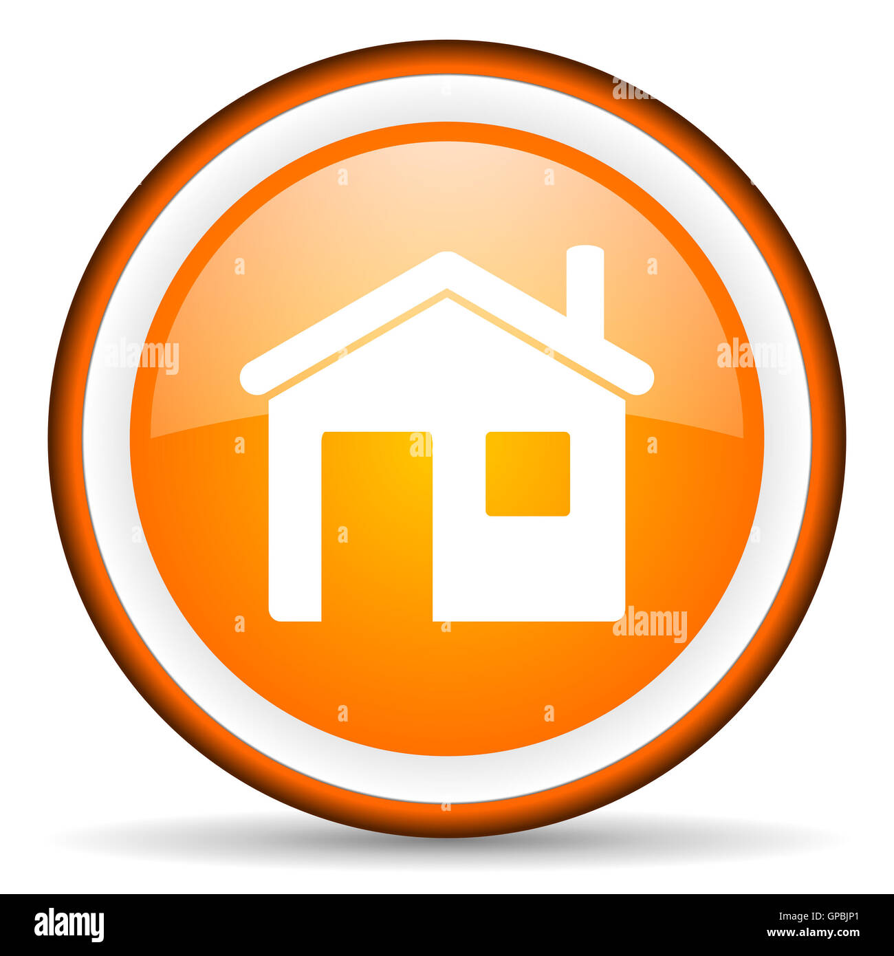 Phone Icon Orange Flat Orange And White High Resolution Stock ...