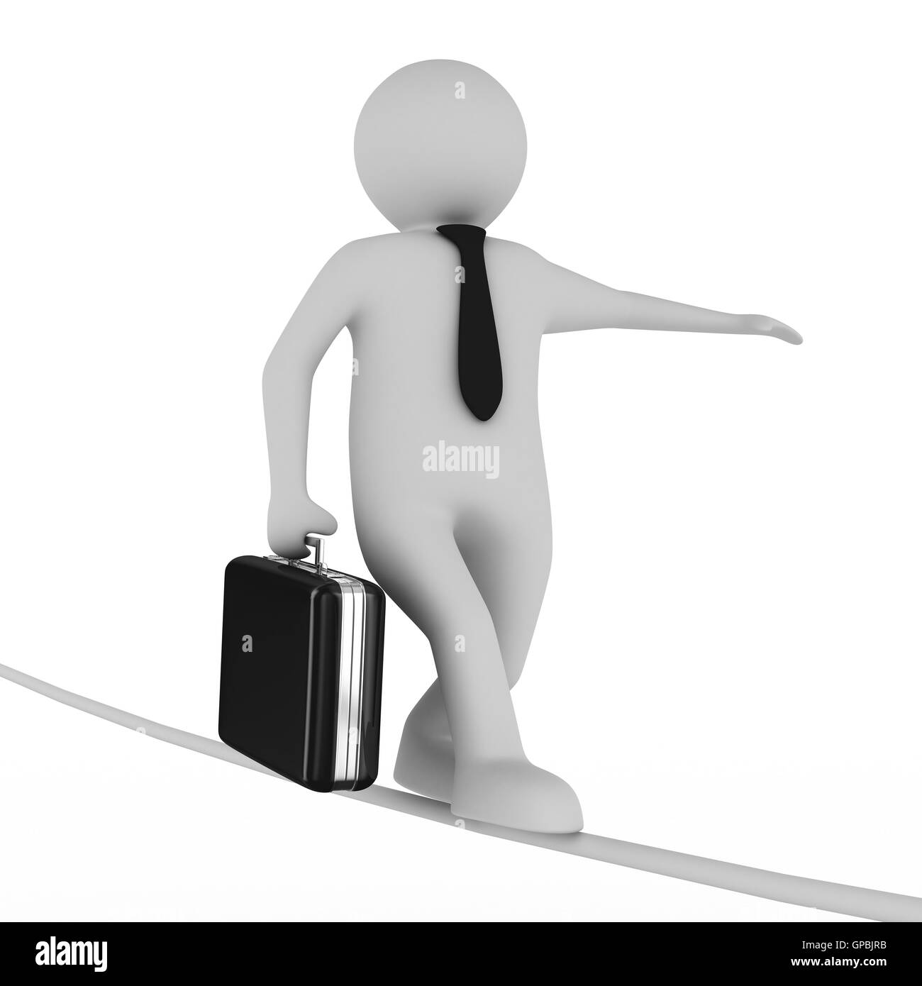 man balances on rope. Isolated 3D image Stock Photo - Alamy