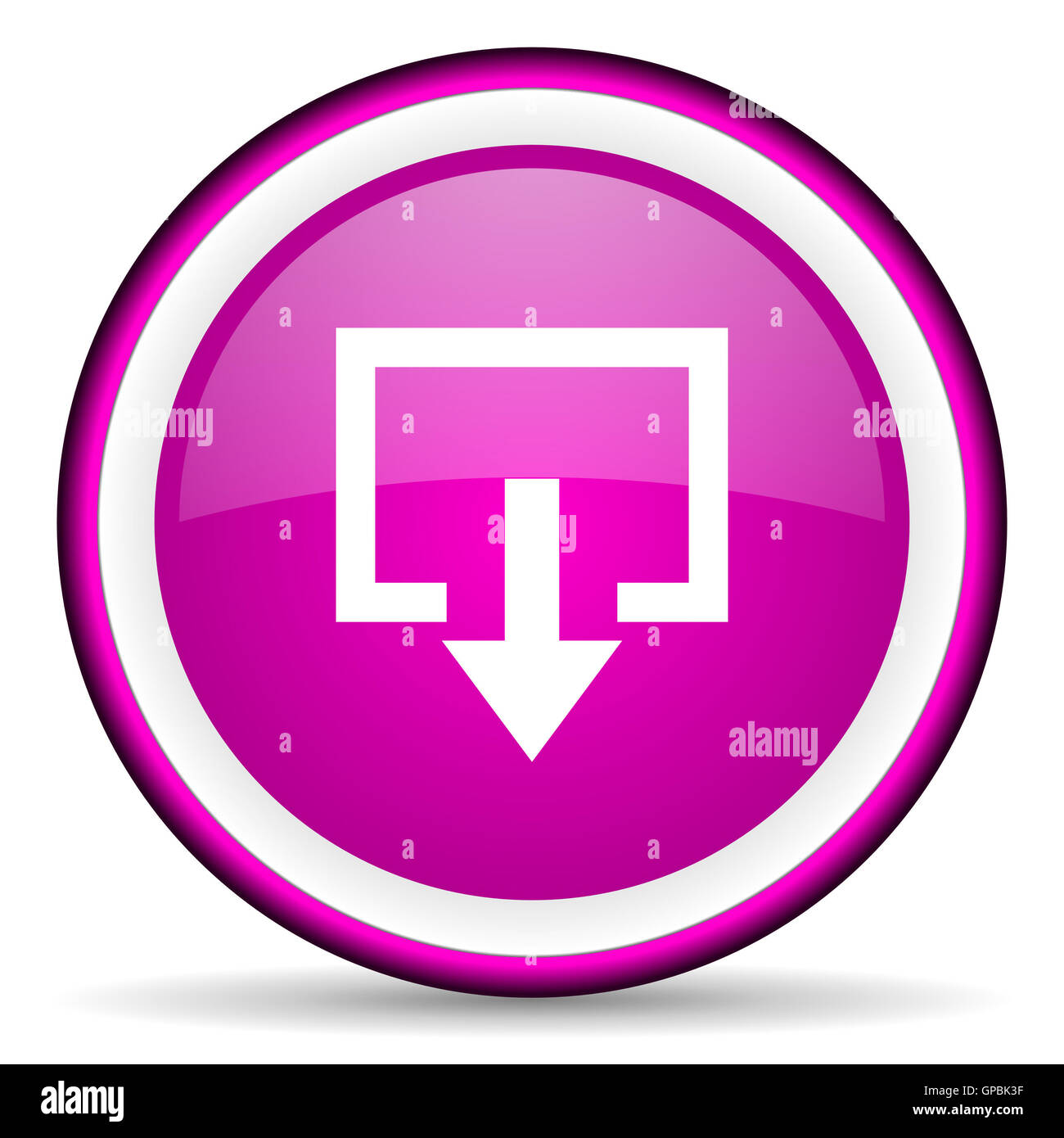 exit violet glossy icon on white background Stock Photo - Alamy