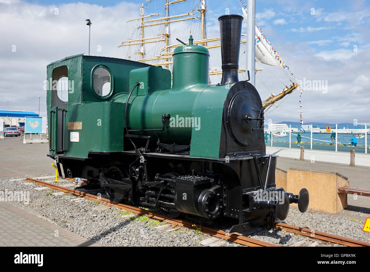 early icelandic steam locomotive minor exhibited in reykjavik harbour ...