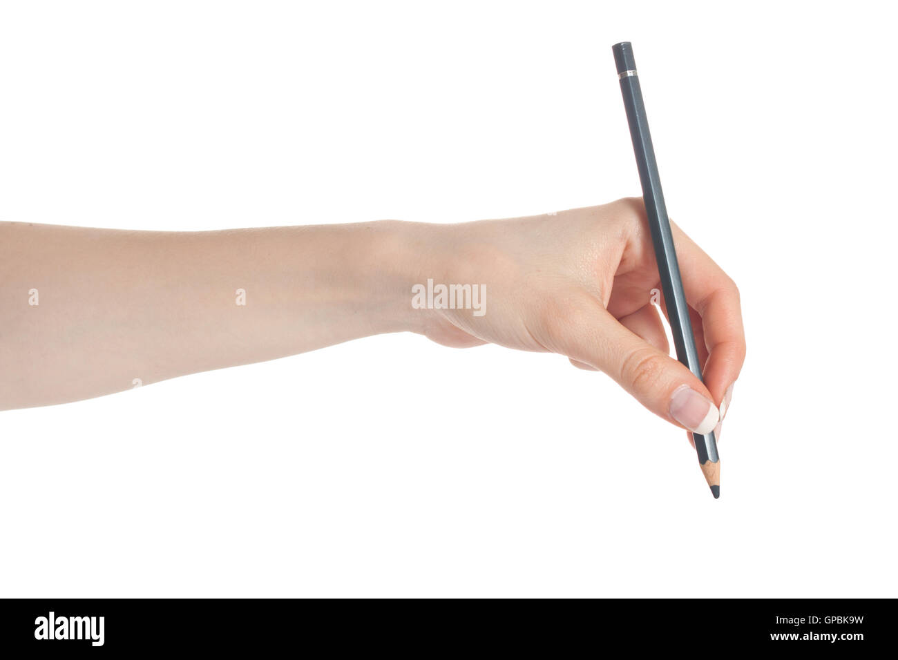 Woman hand with pencil writing Stock Photo - Alamy