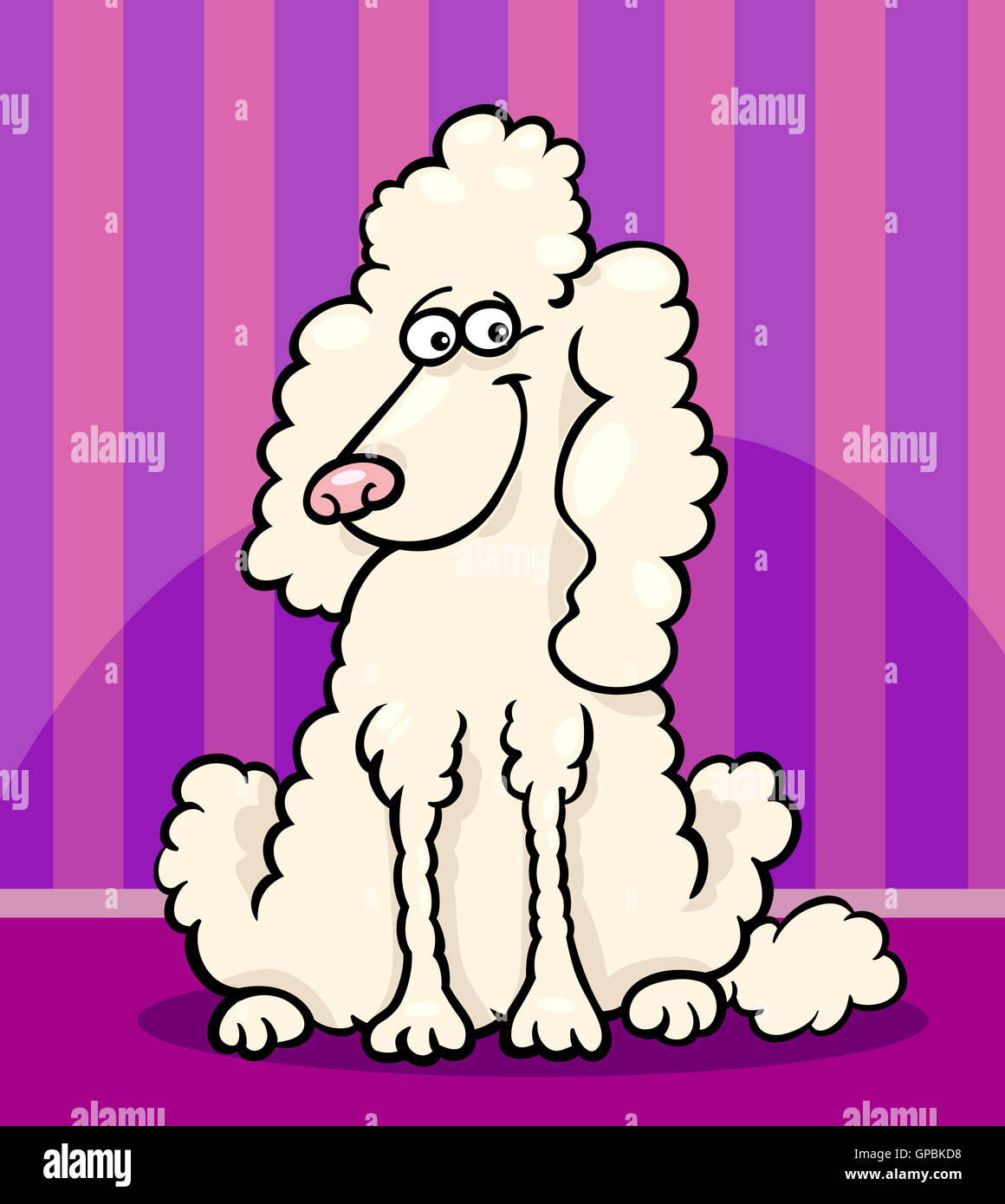 poodle dog cartoon illustration Stock Photo - Alamy