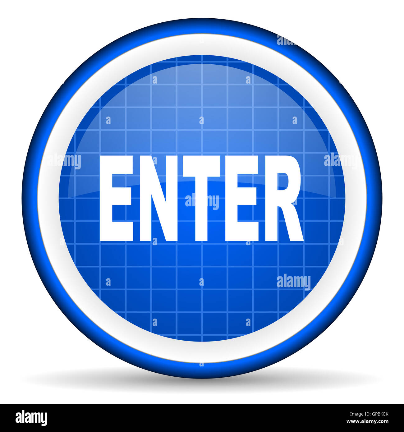 enter blue glossy icon on white background Stock Photo - Alamy