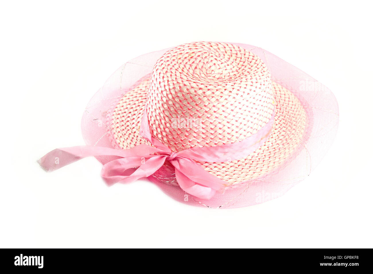 lady pink hat on white background Stock Photo - Alamy