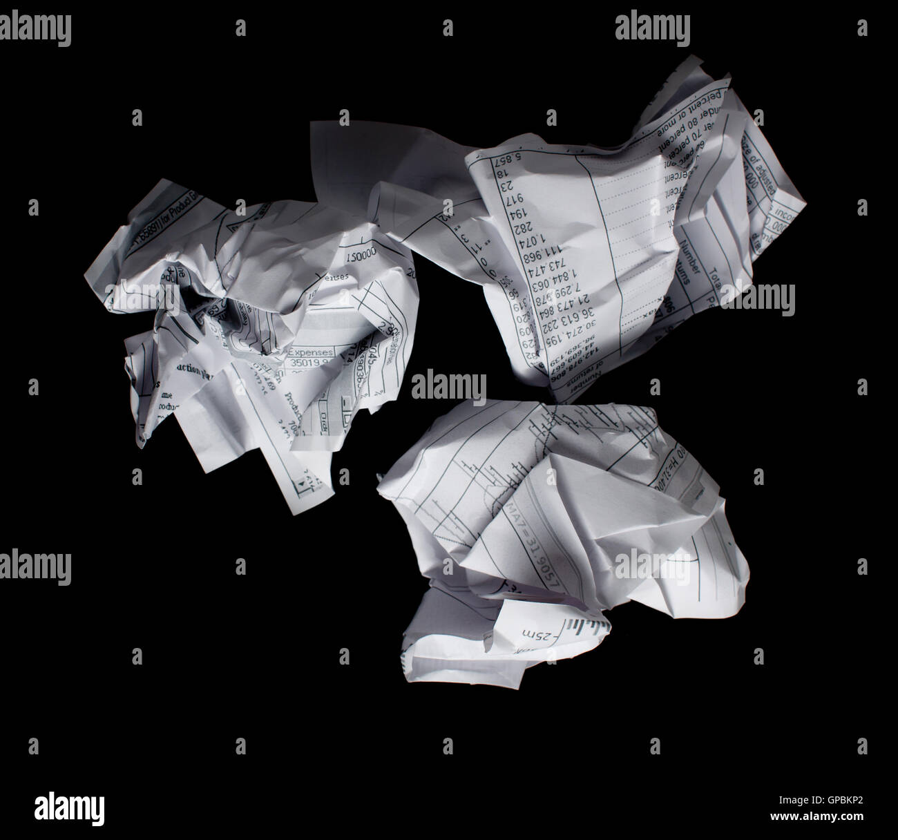 Crumpled financial documents Stock Photo - Alamy
