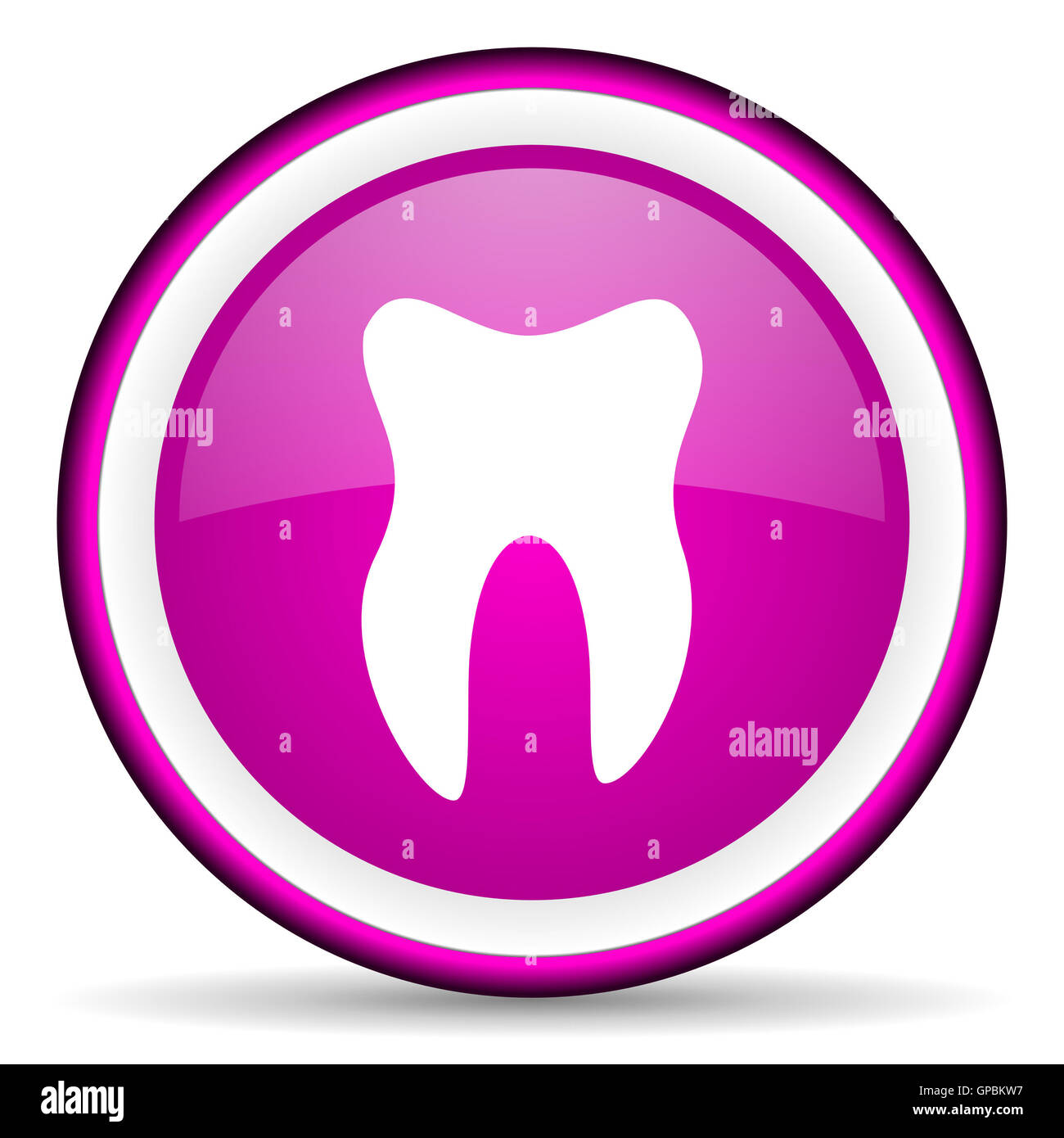tooth violet glossy icon on white background Stock Photo - Alamy