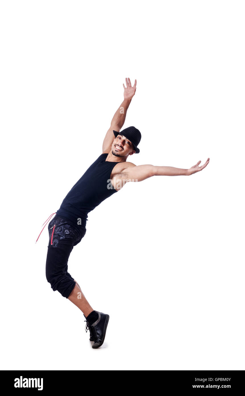 Muscular dancer isolated on white Stock Photo - Alamy
