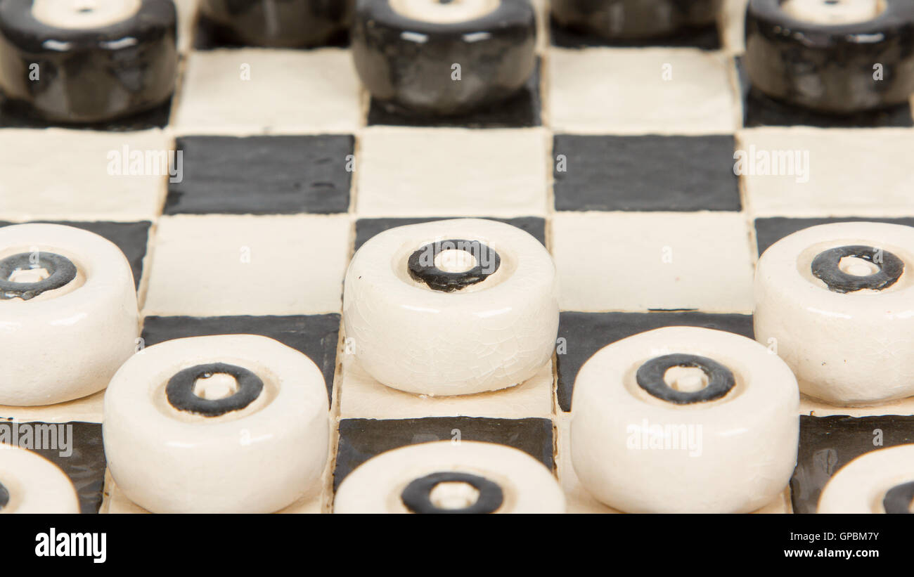 Very old game of checkers, pottery Stock Photo - Alamy