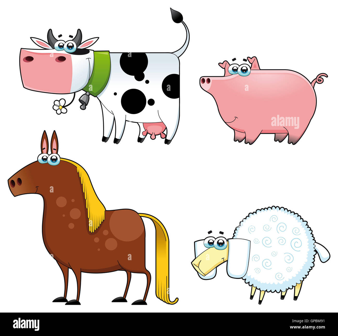 Funny farm animals group cartoon hi-res stock photography and images ...