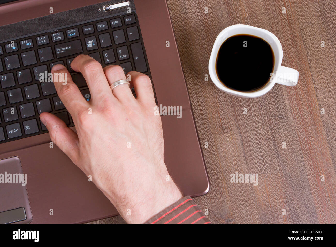 Coffee with laptop Stock Photo - Alamy