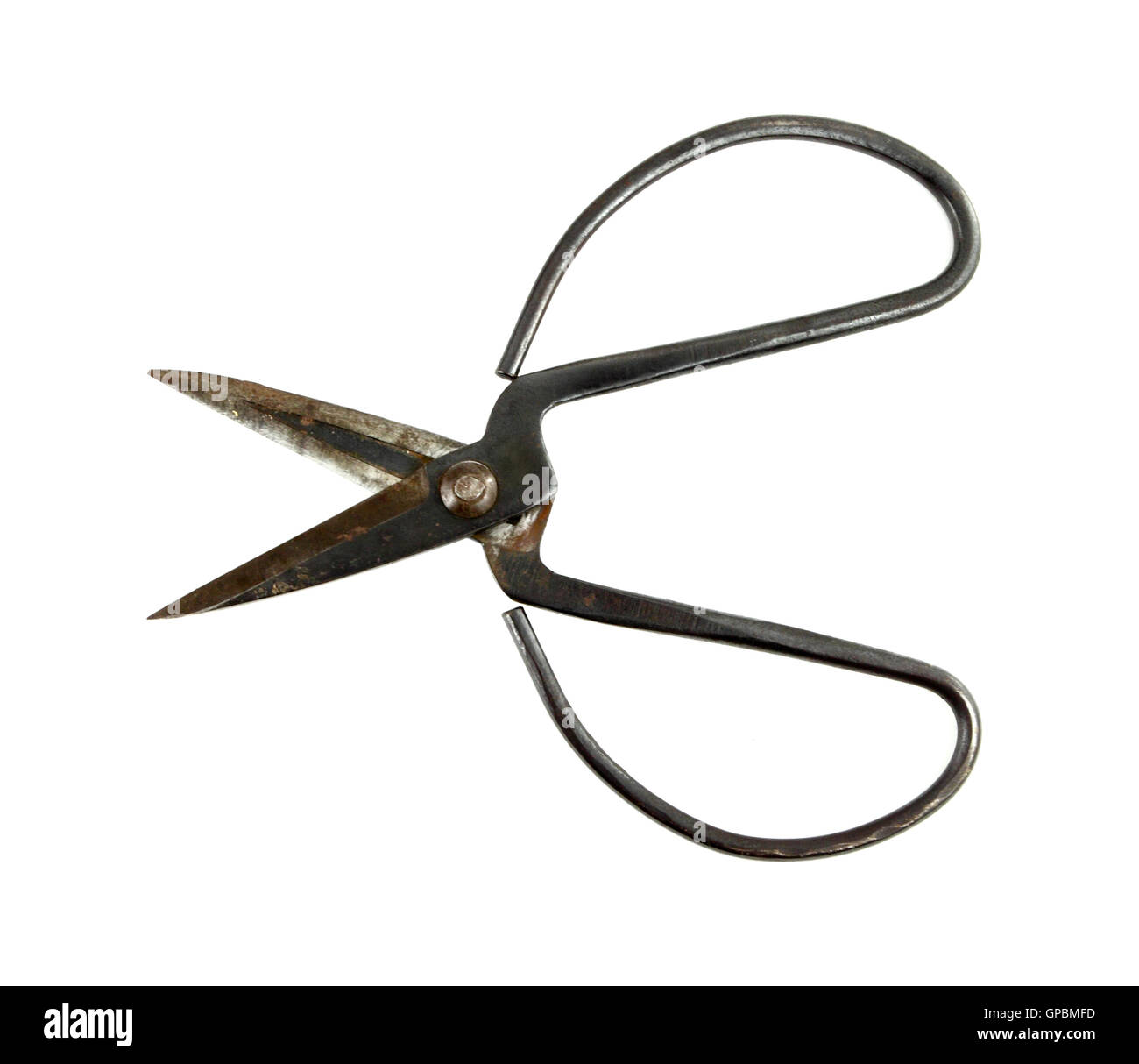 Old rusty scissors isolated on white Stock Photo - Alamy