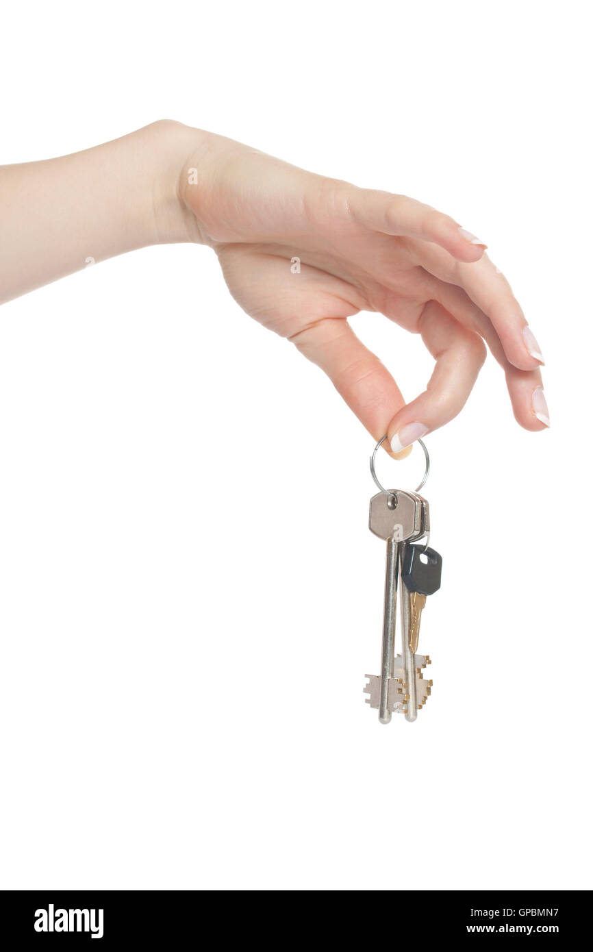 Woman hand bunch of keys Stock Photo - Alamy