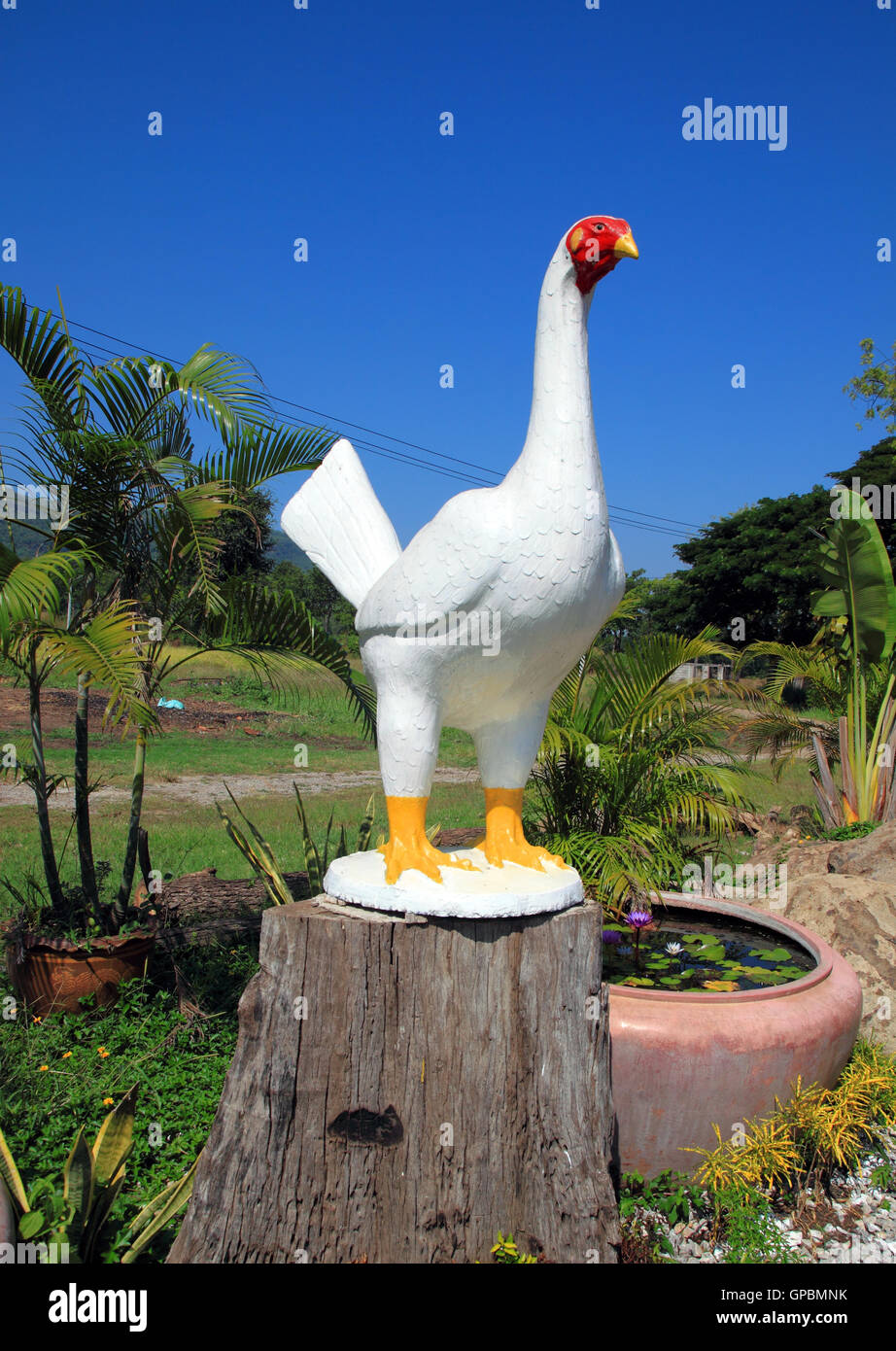 Large white stone chicken statue Stock Photo - Alamy