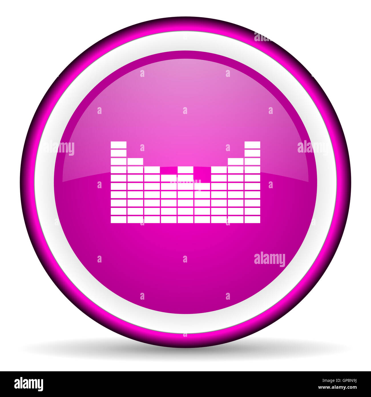 sound violet glossy icon on white background Stock Photo - Alamy