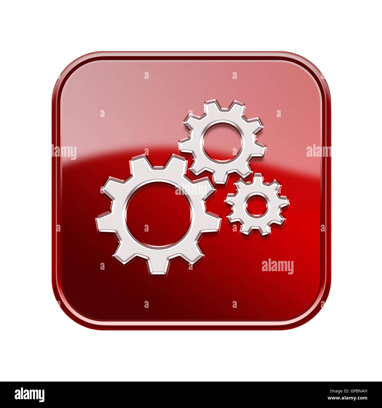 Tools icon glossy red, isolated on white background Stock Photo - Alamy