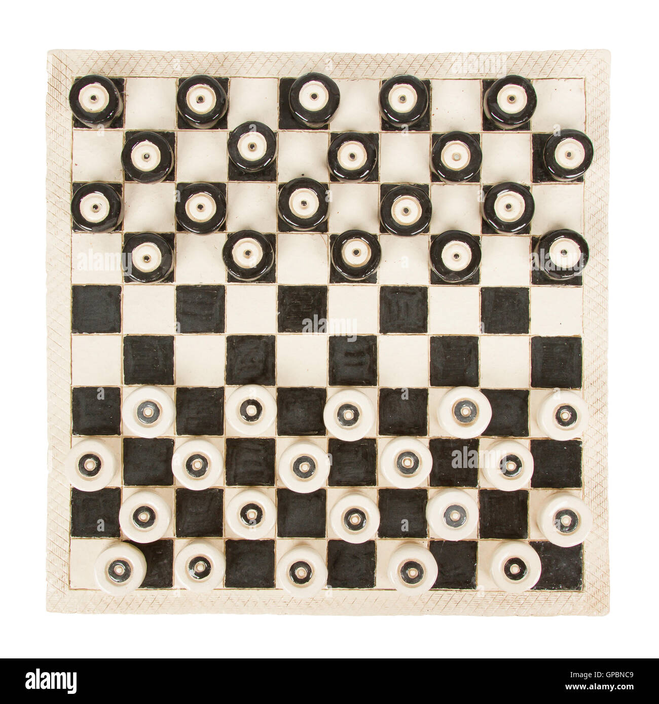 Very old game of checkers, pottery Stock Photo - Alamy