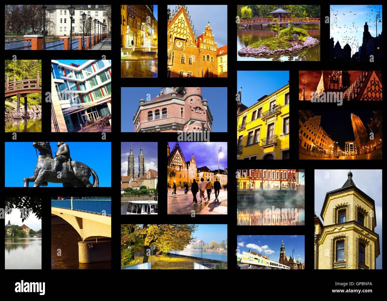 European city in collage Stock Photo - Alamy