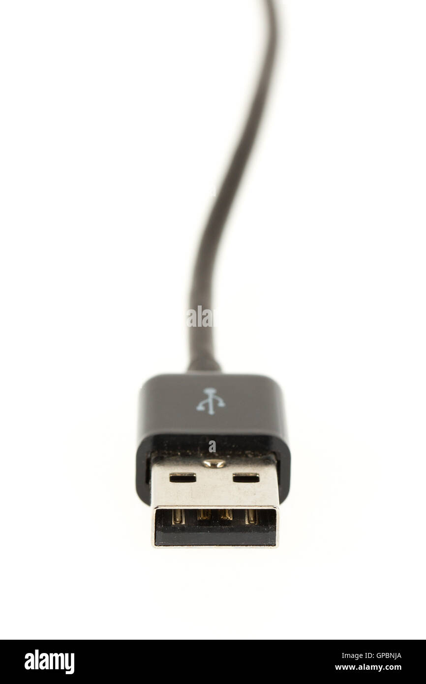 USB cable isolated on white Stock Photo - Alamy