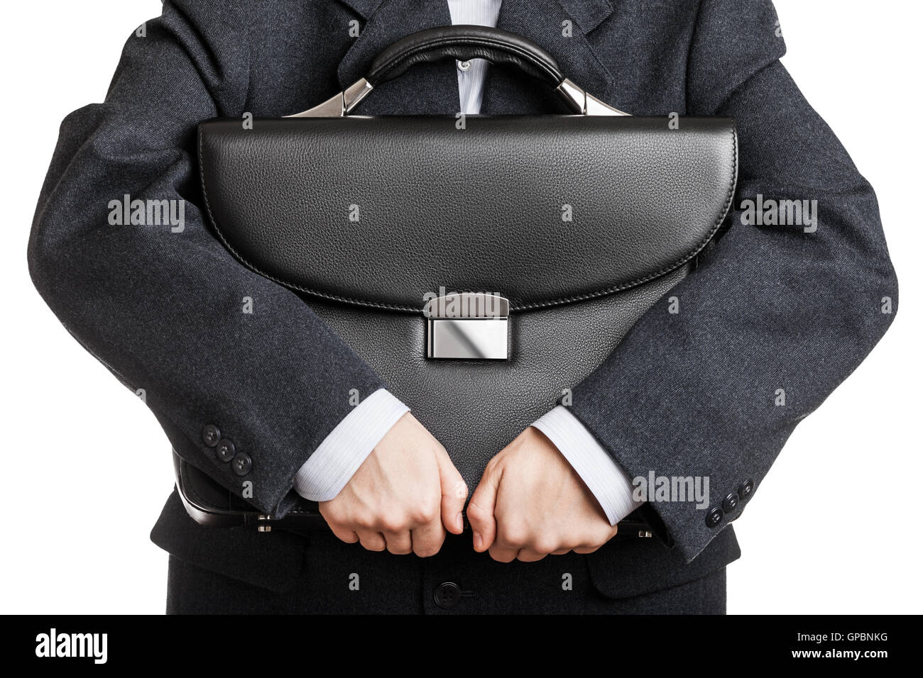 Hand holding briefcase Stock Photo - Alamy