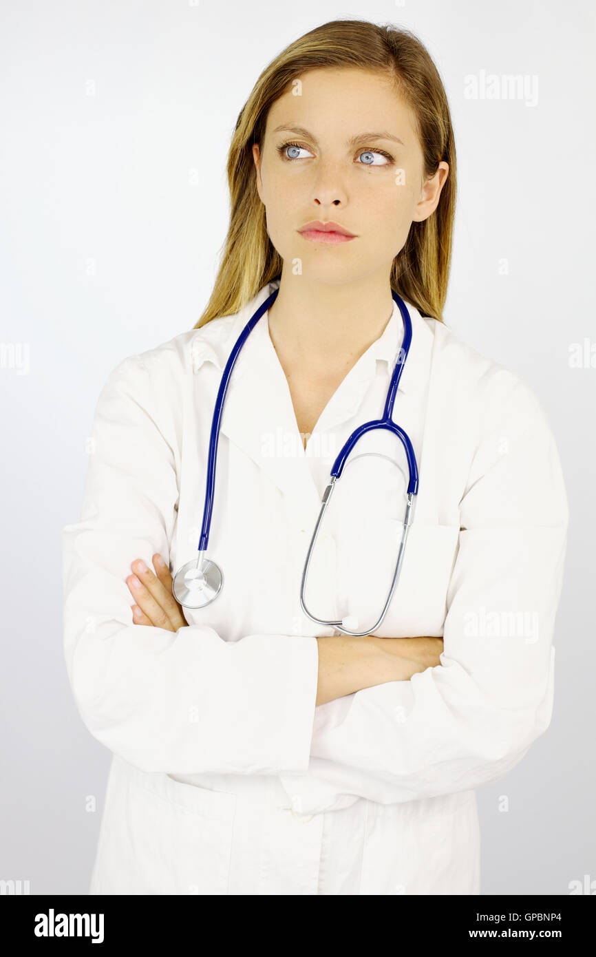 Beautiful serious female doctor Stock Photo - Alamy Beautiful serious female doctor Stock Photo - Alamy