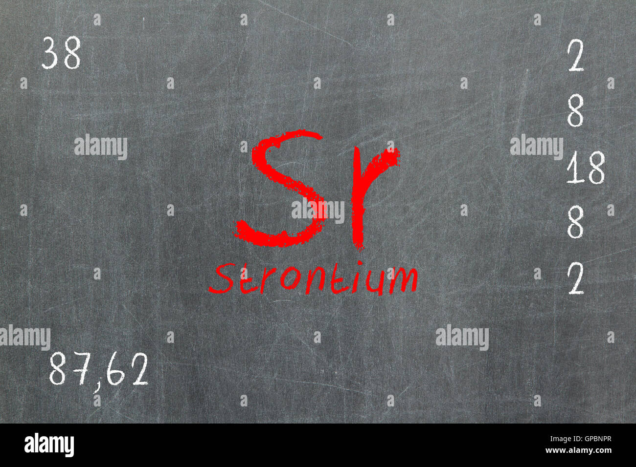Isolated blackboard with periodic table, Strontium Stock Photo - Alamy