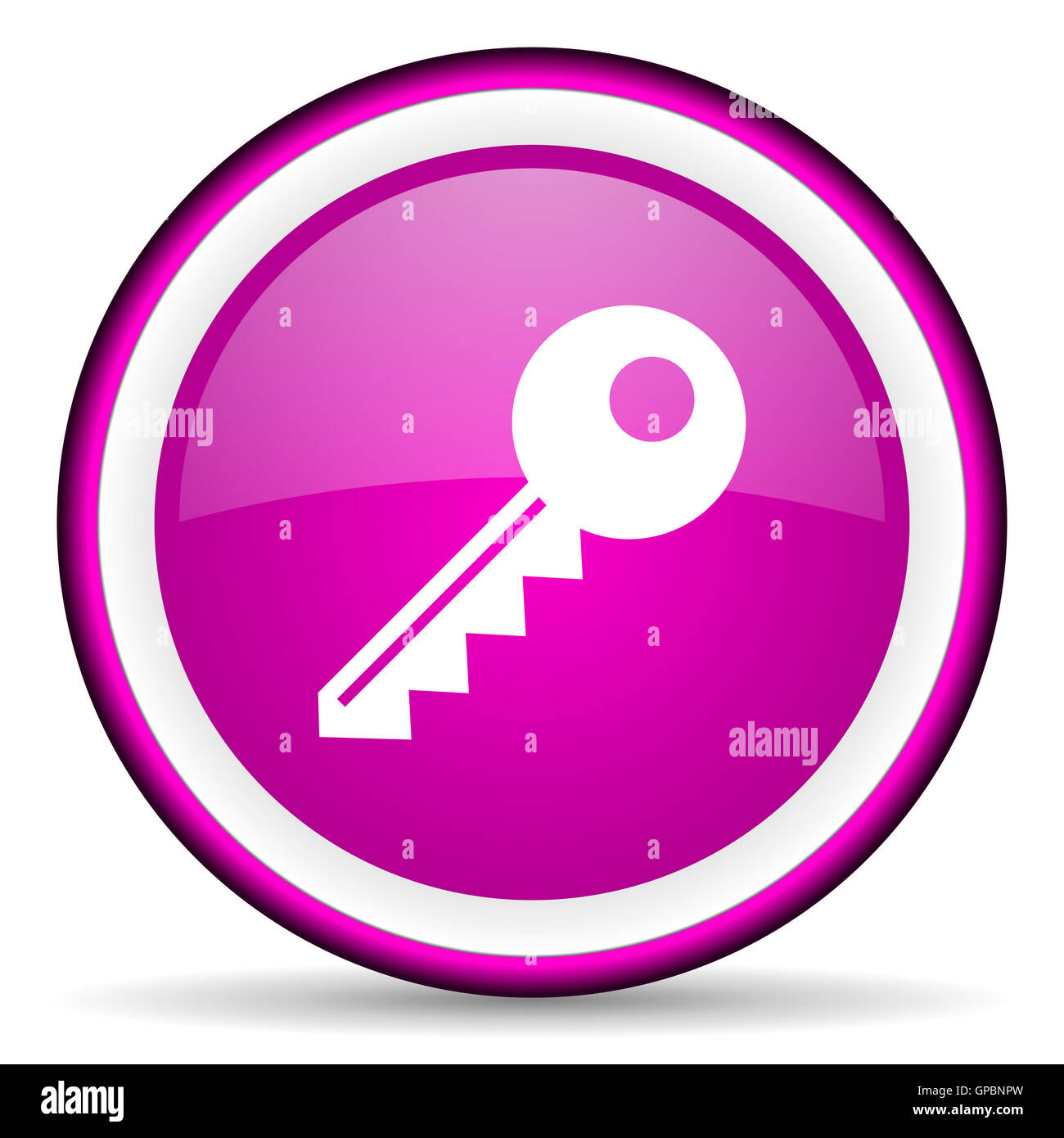 key violet glossy icon on white background Stock Photo - Alamy