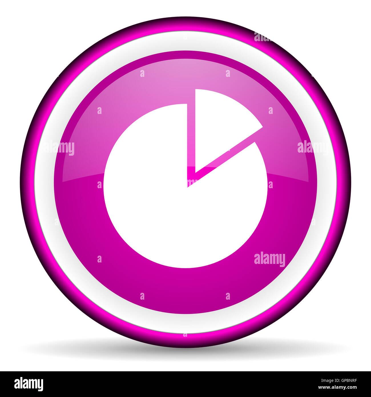 chart violet glossy icon on white background Stock Photo - Alamy