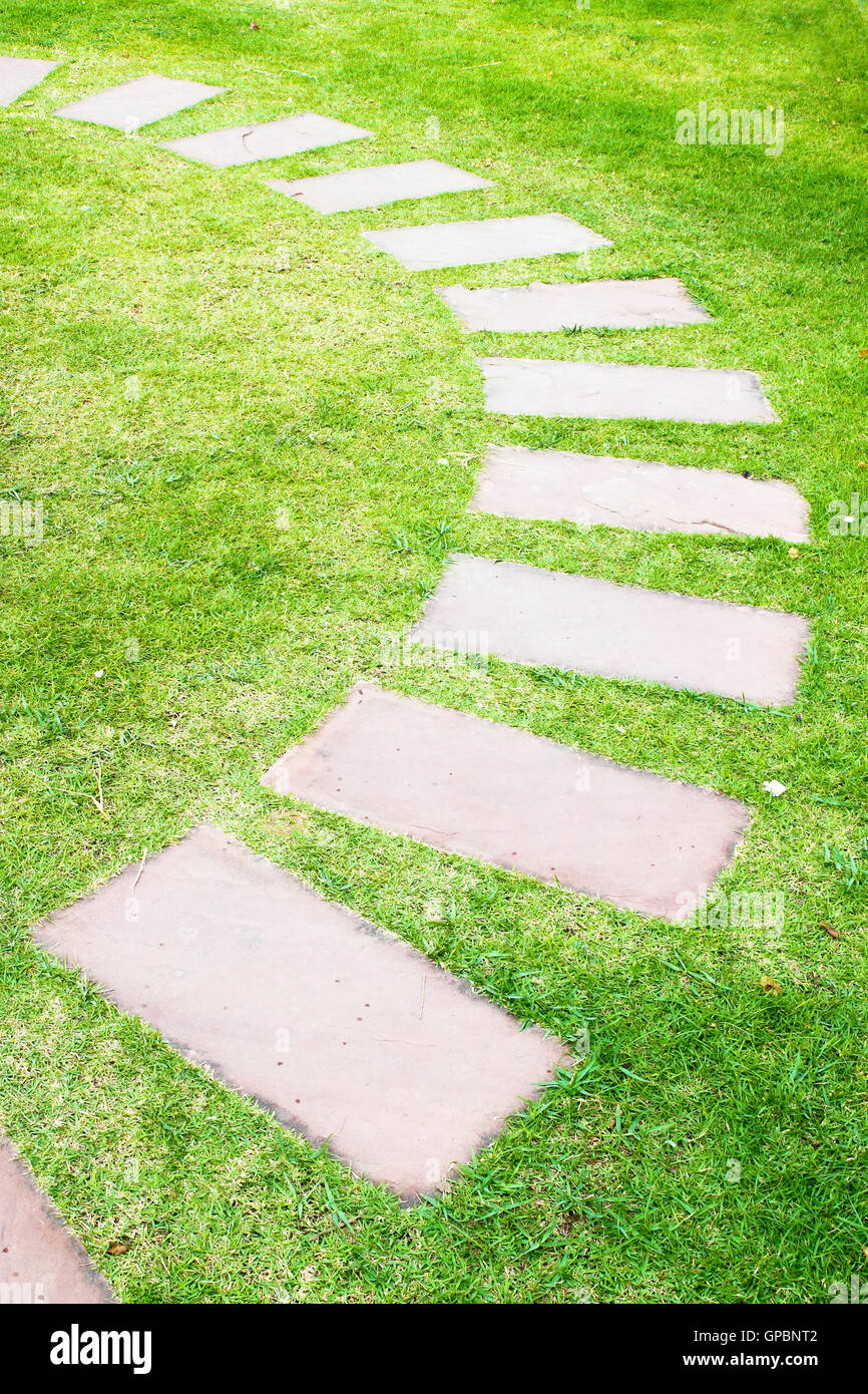 a way curve garden stone Stock Photo - Alamy