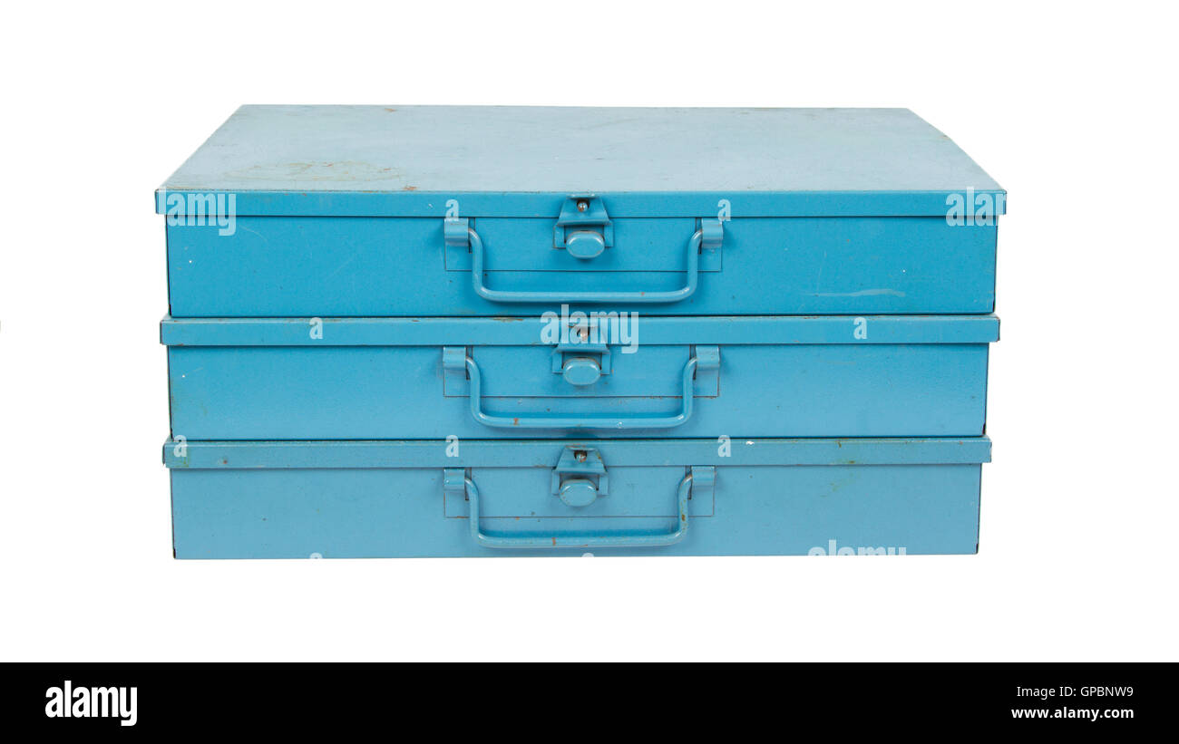 Old metal box isolated Stock Photo - Alamy