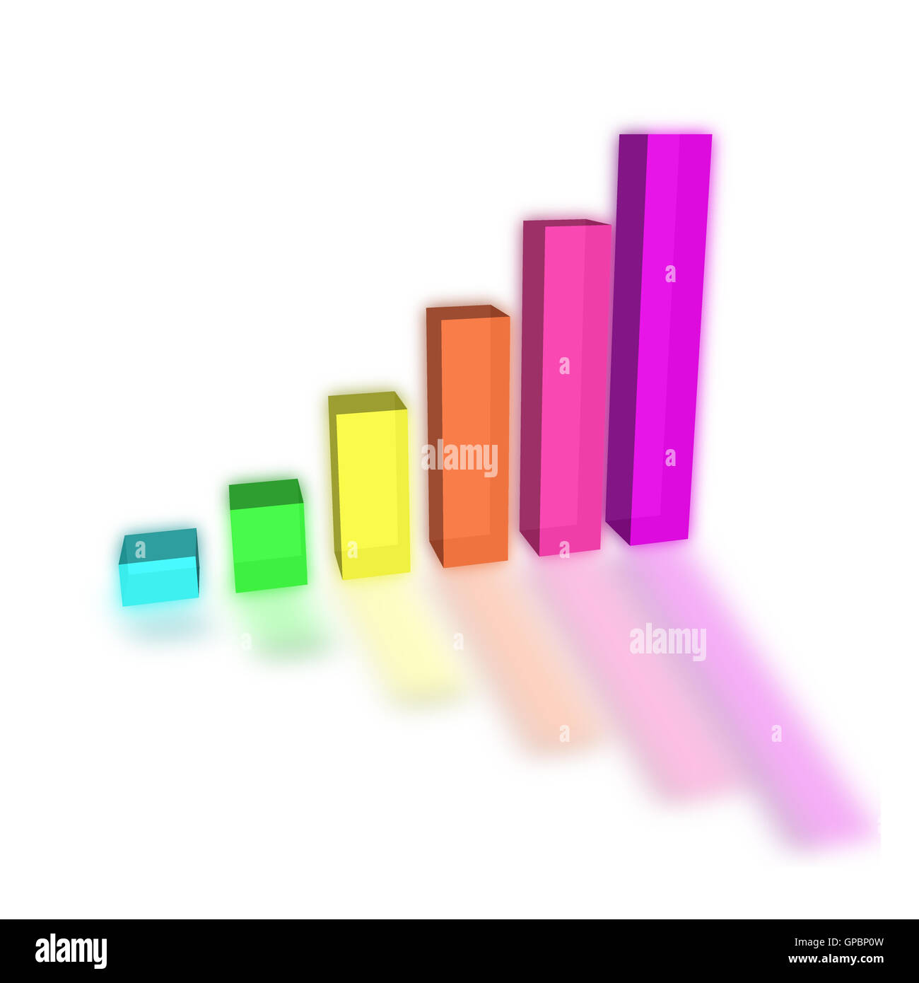 3D bar graph on white Stock Photo - Alamy