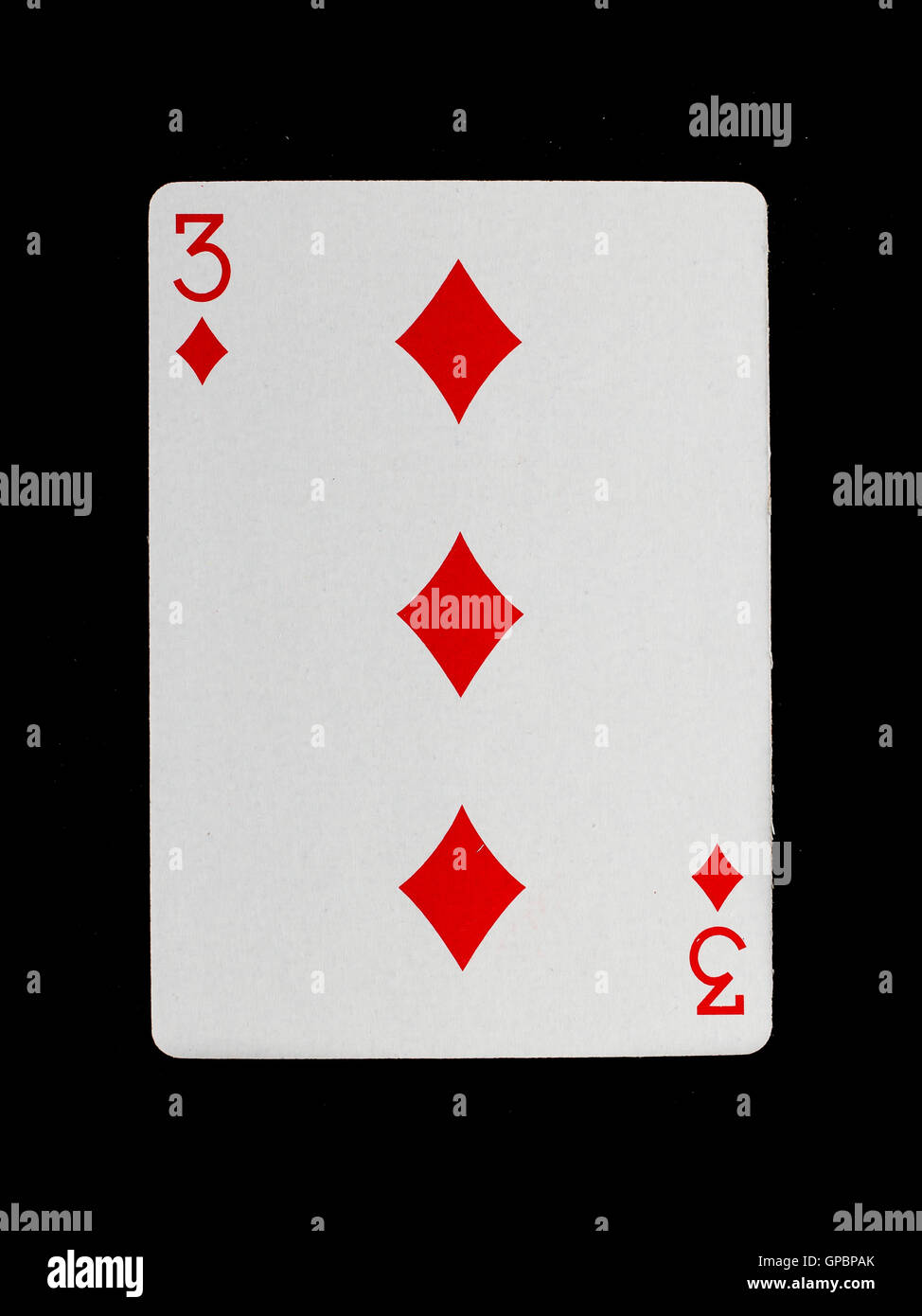 Old playing card (three Stock Photo - Alamy