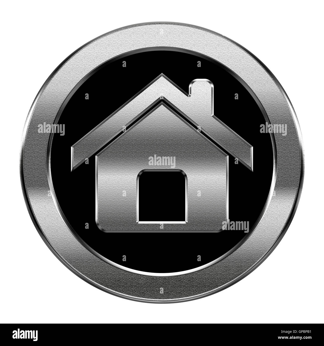 home icon silver, isolated on white background Stock Photo - Alamy