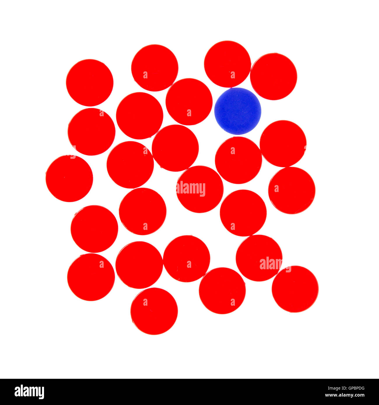 Red and blue chips used in the game line-up 4 Stock Photo - Alamy