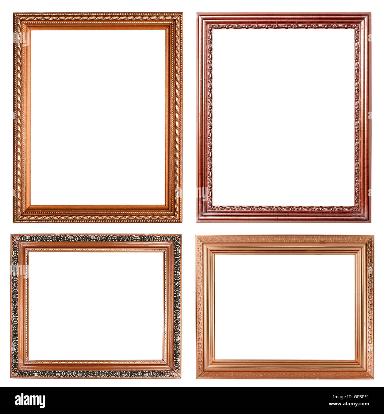 4 copper picture on white background Stock Photo - Alamy