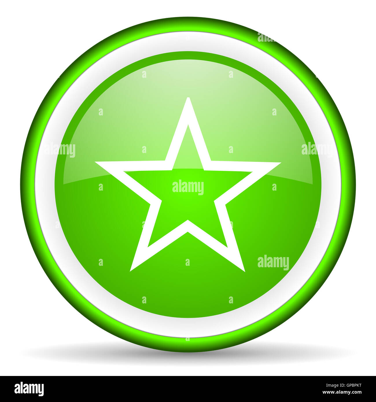 star green glossy icon on white background Stock Photo - Alamy