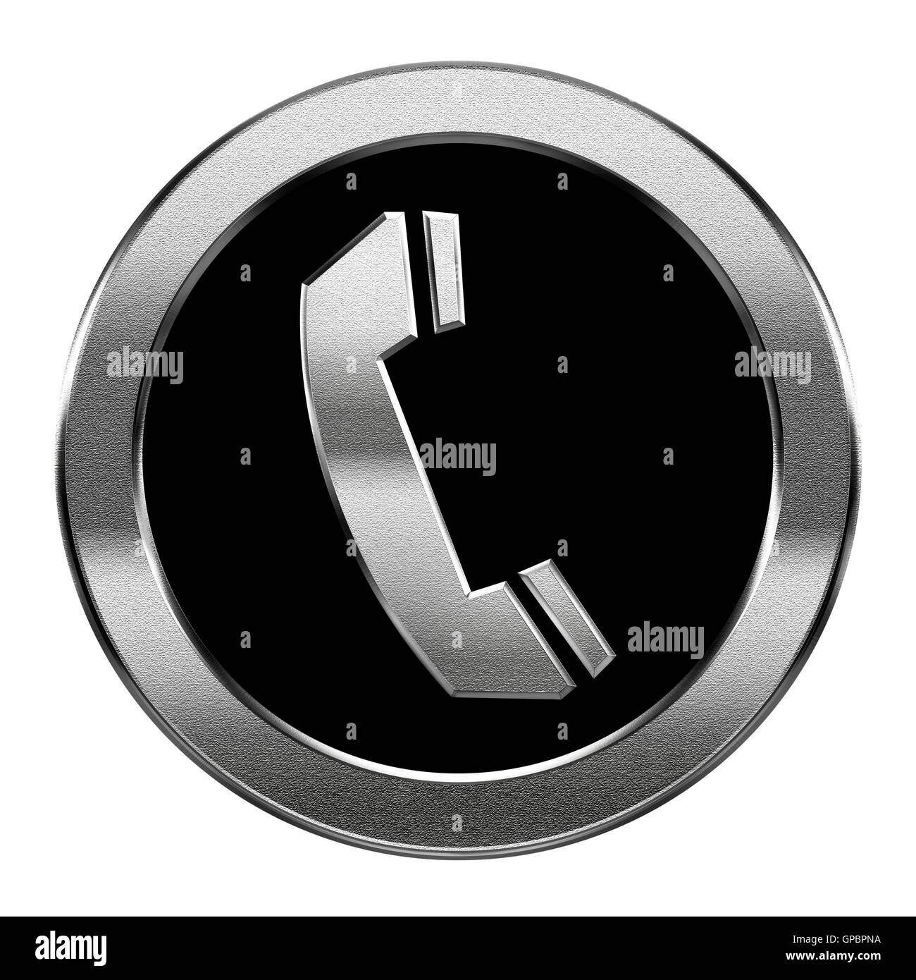 Silver handset icon isolated on hi-res stock photography and images - Alamy