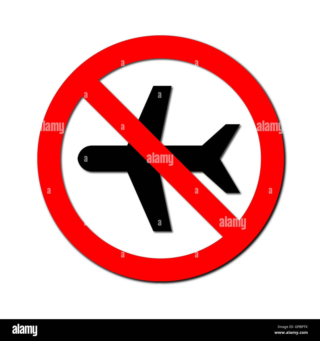 No flying airplane sign Cut Out Stock Images & Pictures - Alamy
