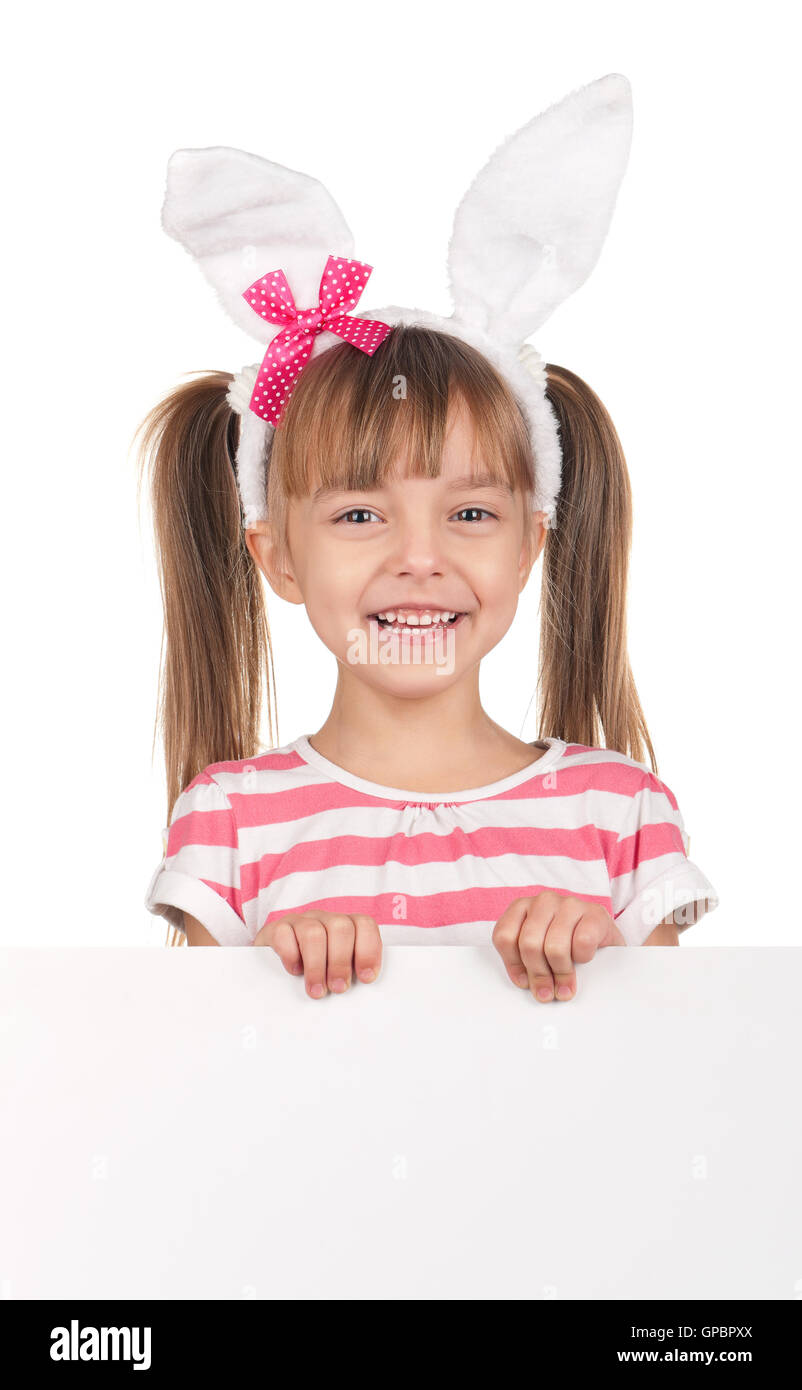 Girl with bunny ears Stock Photo - Alamy