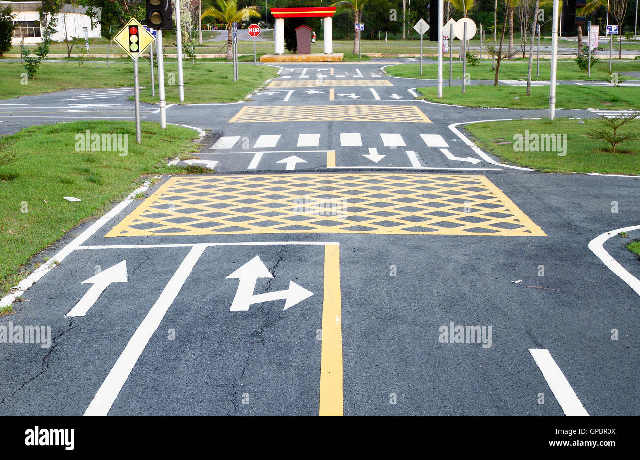 small road and traffic markings Stock Photo - Alamy