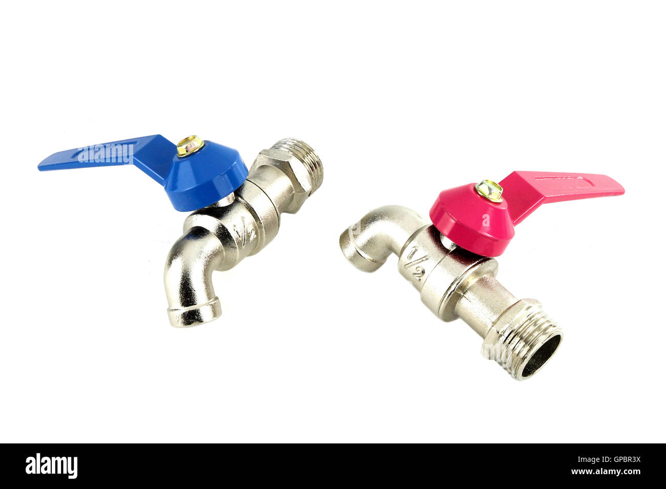 Water valve two pieces on white background Stock Photo - Alamy