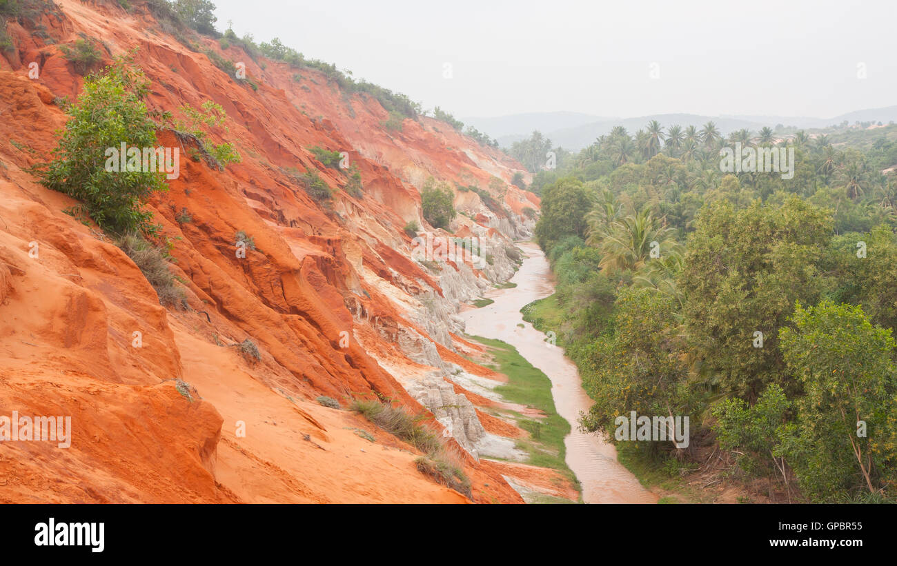 Ham Tien canyon in Vietnam, covert in fog Stock Photo - Alamy