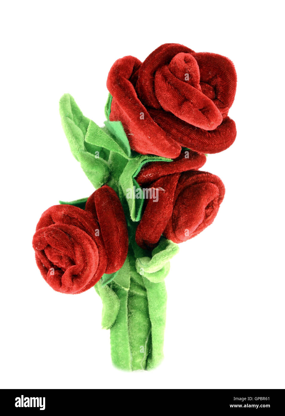 Rose made from wool fabric on white background Stock Photo - Alamy