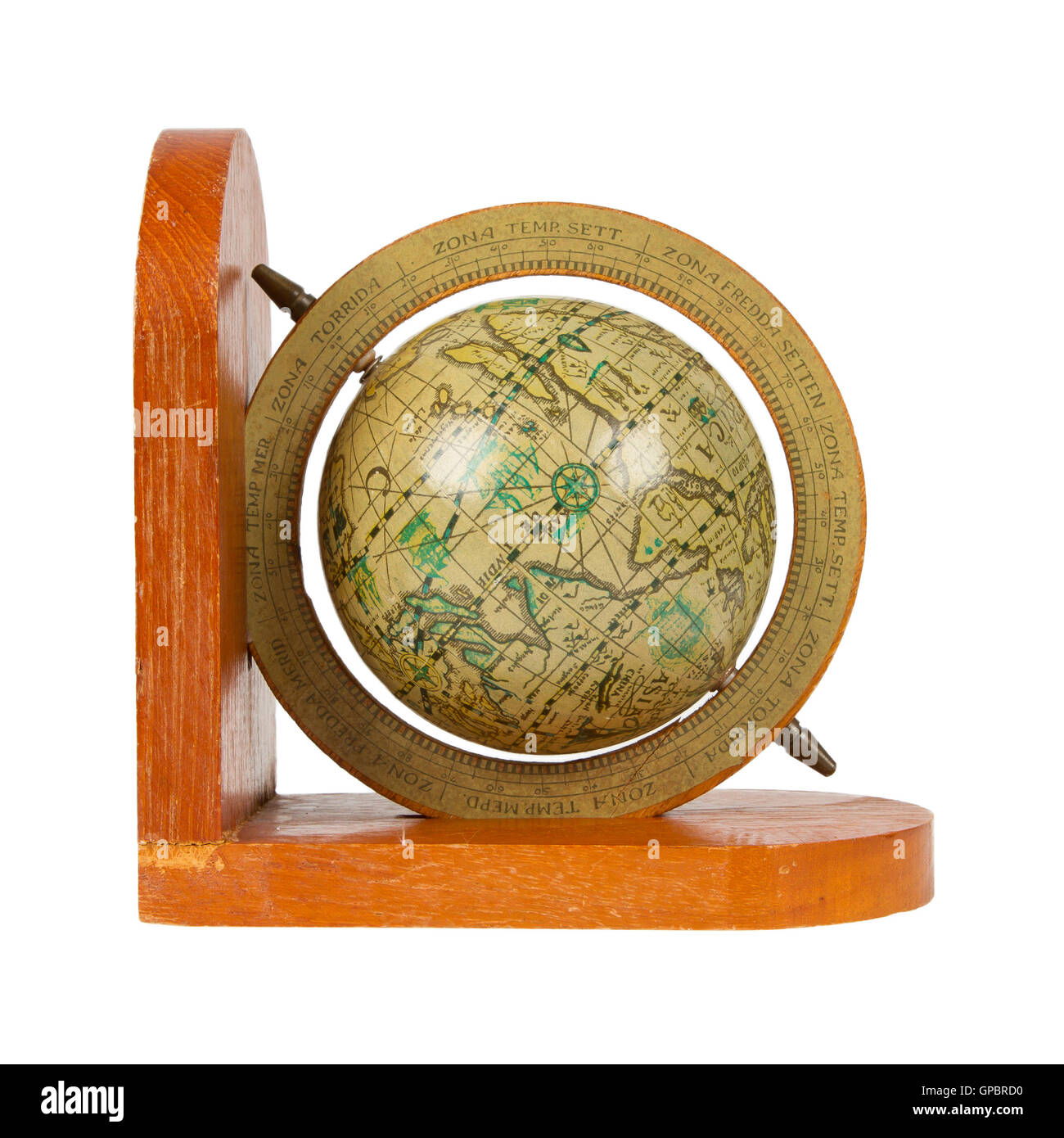 Small decorative antique globe, isolated Stock Photo - Alamy
