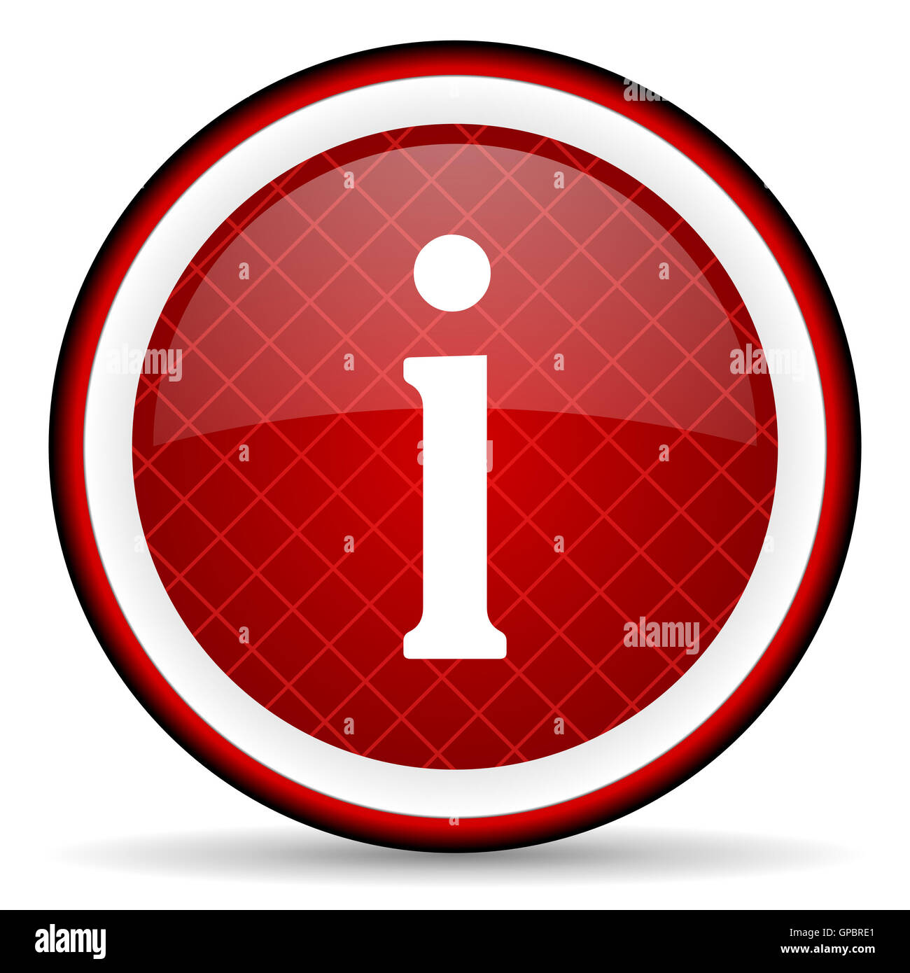 information red glossy icon on white background Stock Photo - Alamy