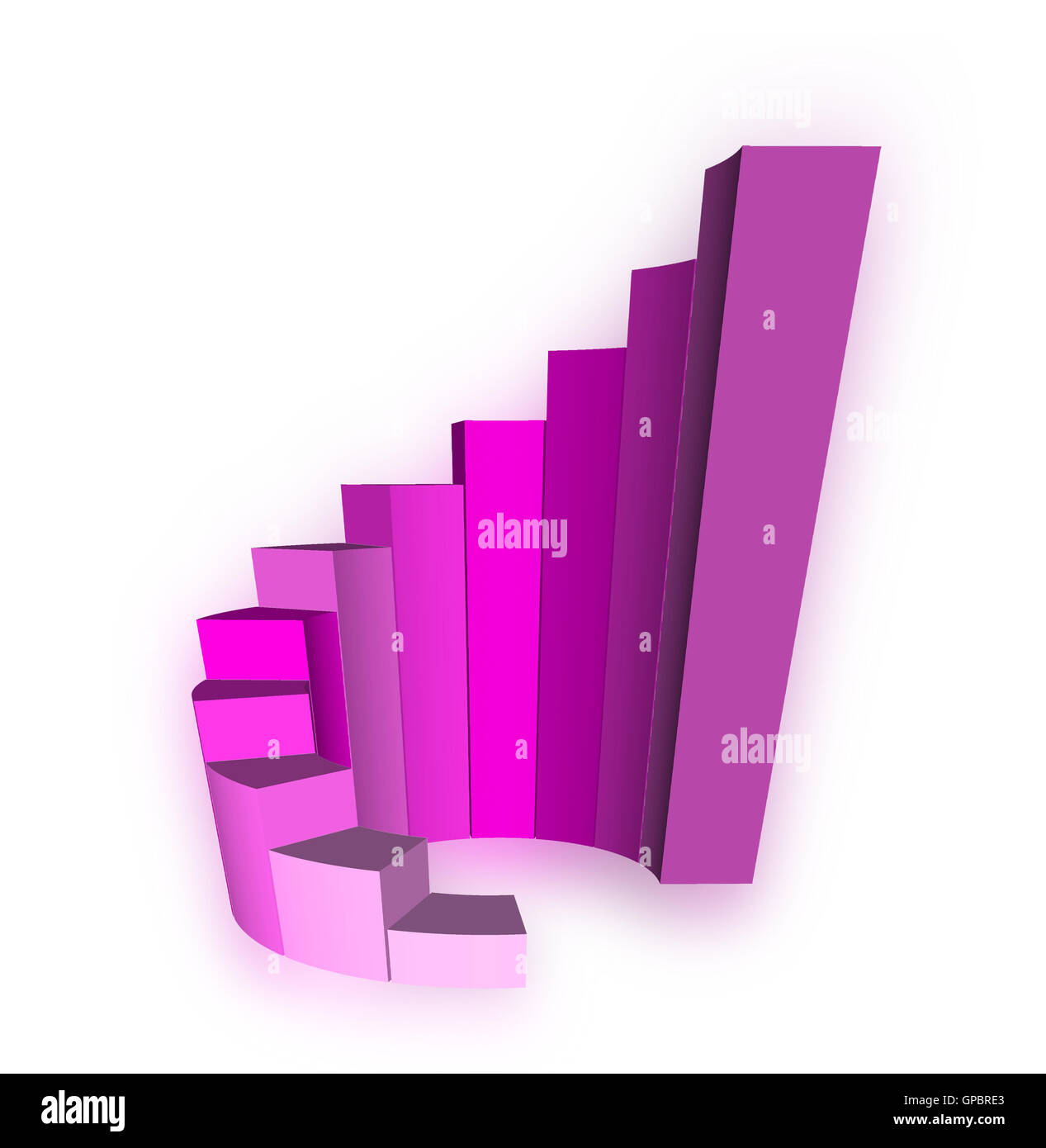 3D Growth bar graph on white Stock Photo - Alamy