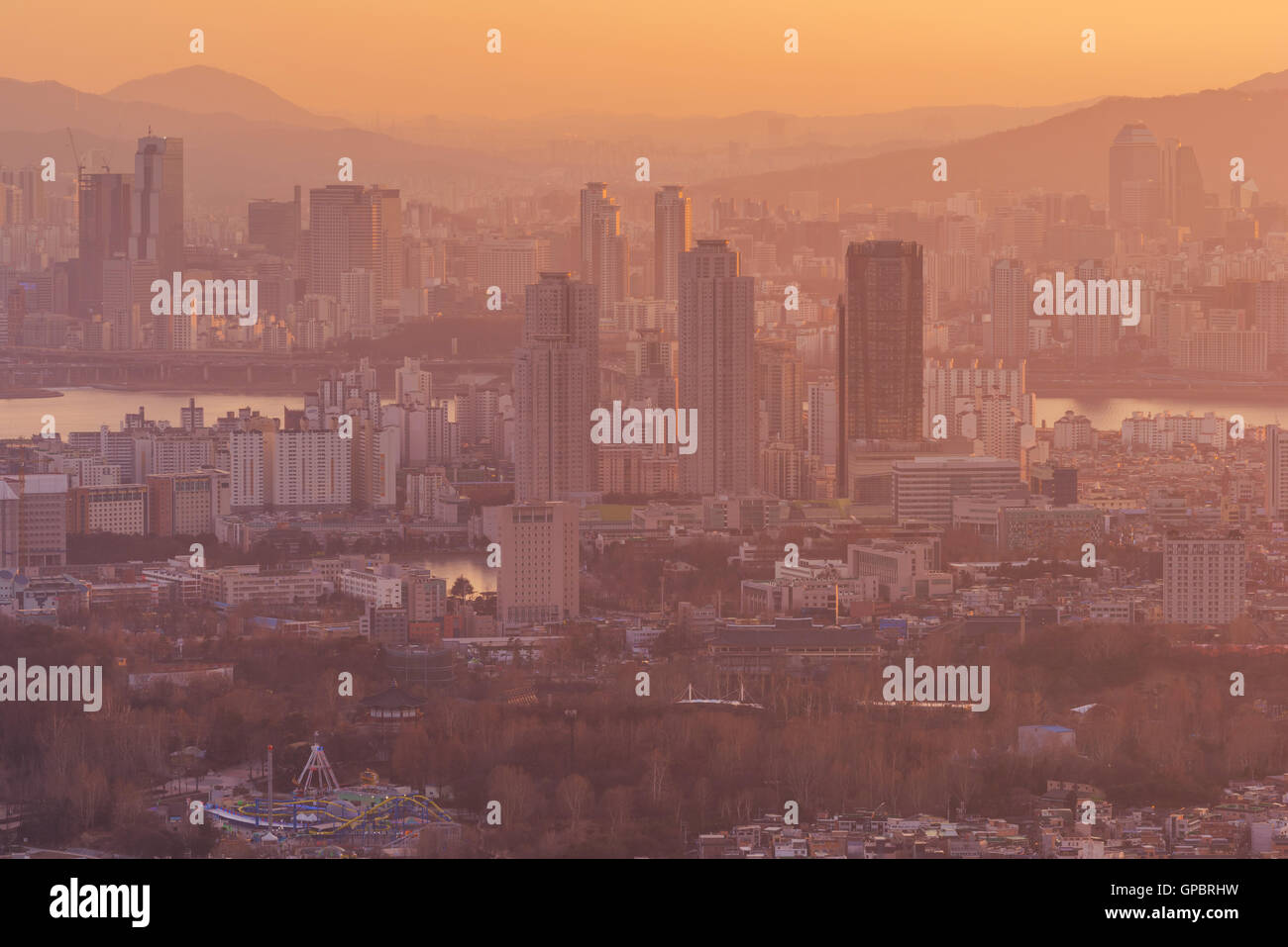 Sunset of Seoul City Skyline,korea Stock Photo - Alamy
